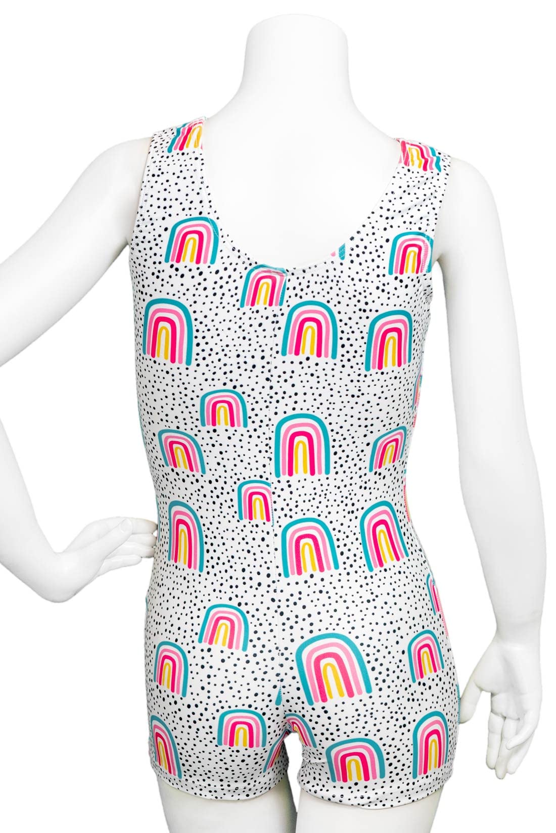 Destira Rainbow Sherbet Unitard for Girls, Soft Fabric Dance, Biketard Athletic Wear, Child Small (6x)