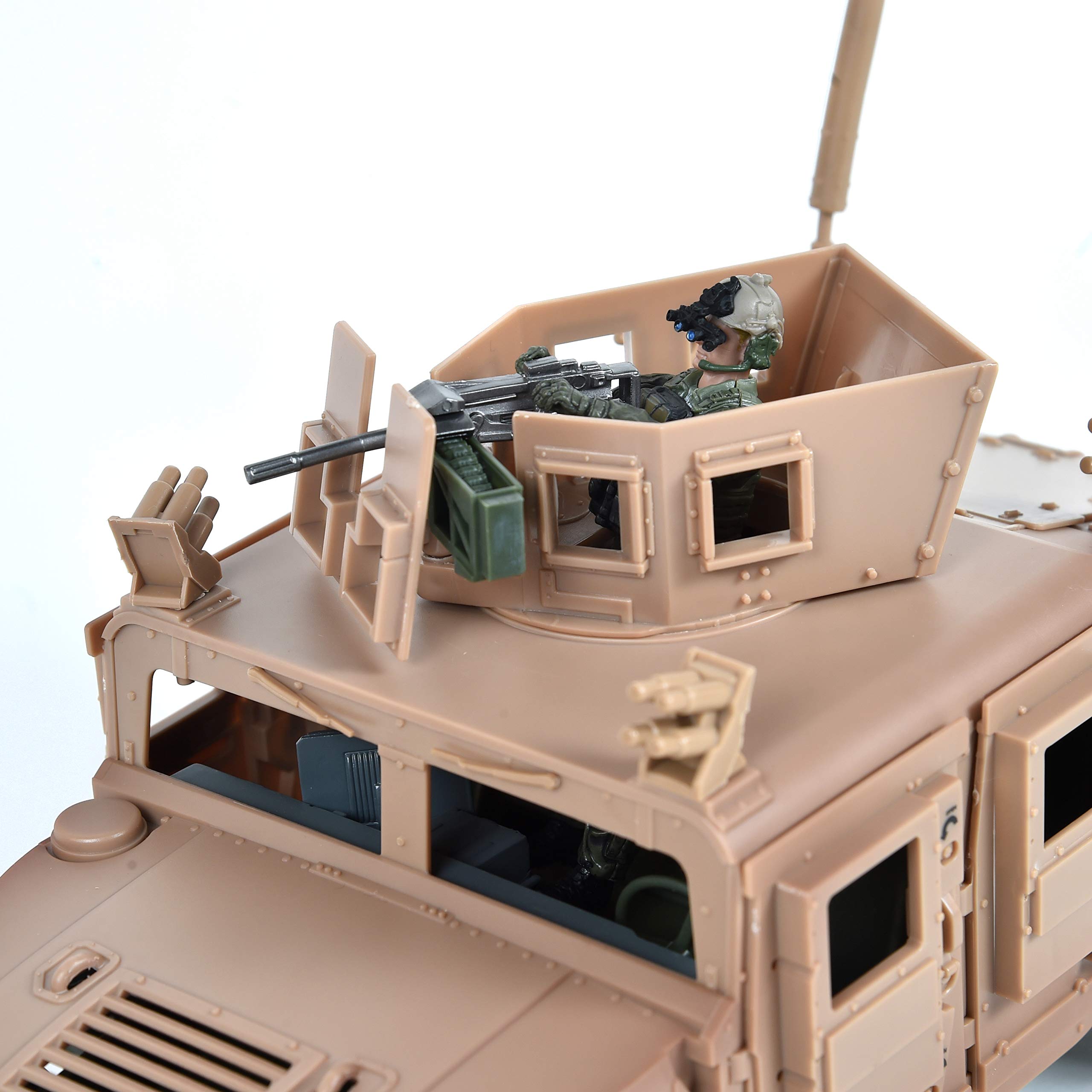 Sunny Days Entertainment M1114 Up-Armored Humvee โ Vehicle Playset with Action Figure and Realistic Accessories | 9 Piece Military Toy Set for Kids โ Elite Force