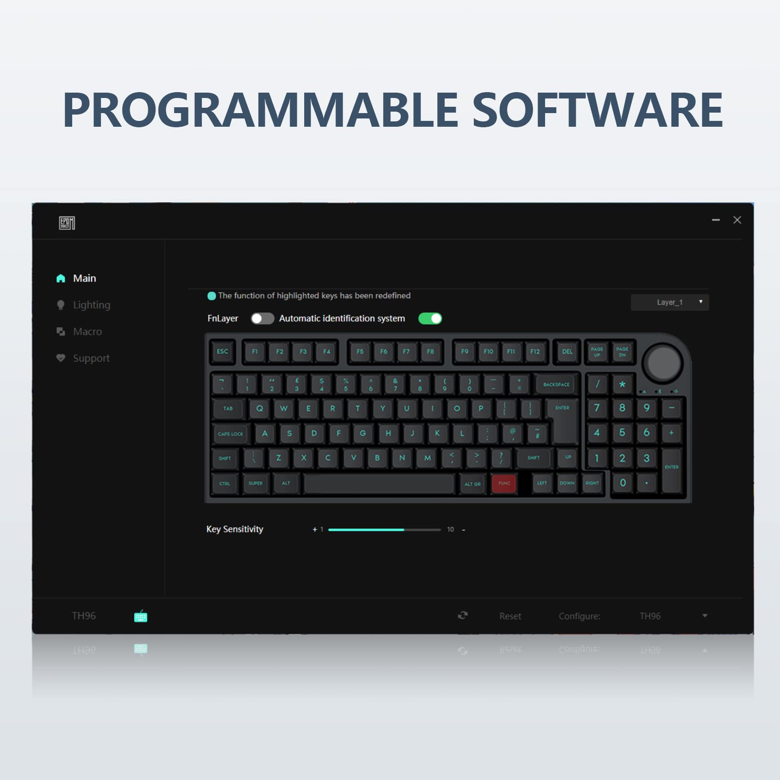 EPOMAKER TH96 96% Hot Swap RGB 2.4Ghz/Bluetooth 5.0/Wired Gasket Mounted Mechanical Keyboard with South-facing RGB LEDs, 6000mAh Battery, Knob Control for Windows/Mac(Enlightenment MDA V2, Flamingo)
