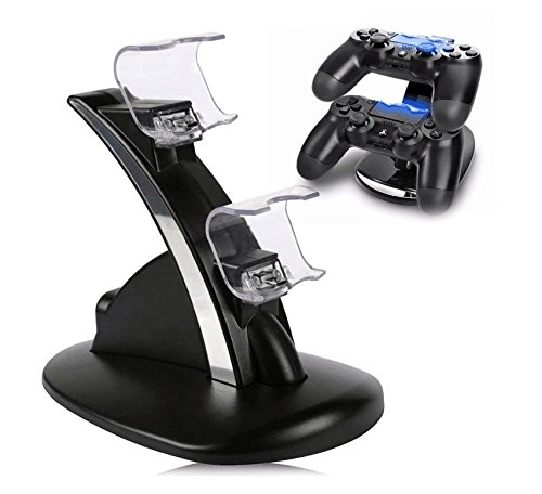 PS4 Controller Charger, Dual USB Fast Charger Charging Station Stand for Sony PlayStation 4/PS4/PS4 Pro/PS4 Slim Controller