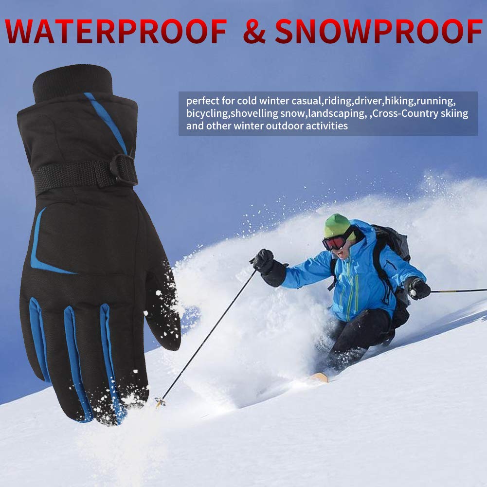 DDBO Ski Gloves Men and Women Winter Touch Screen Gloves Windproof Waterproof Outdoor Snow Warm Gloves
