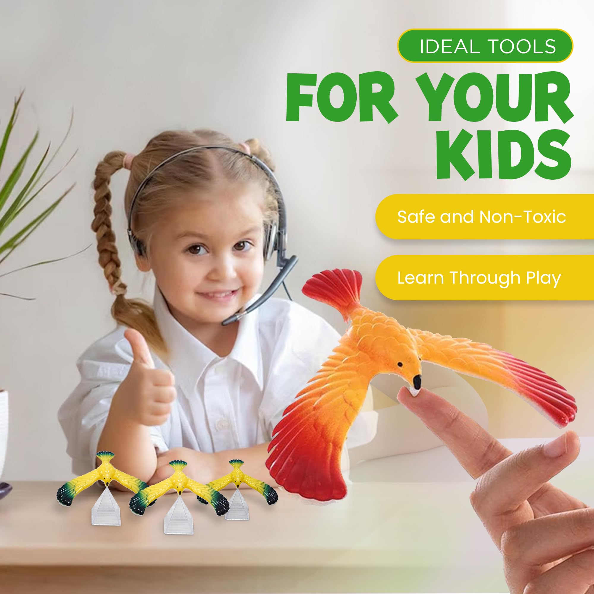 SENSORY4U Balancing Bird Set - One Dozen Party Pack Balance Birds - School Treasure Box or Party Favors Gifts for Kids - Physics Game Fine Motor Skills Toys.