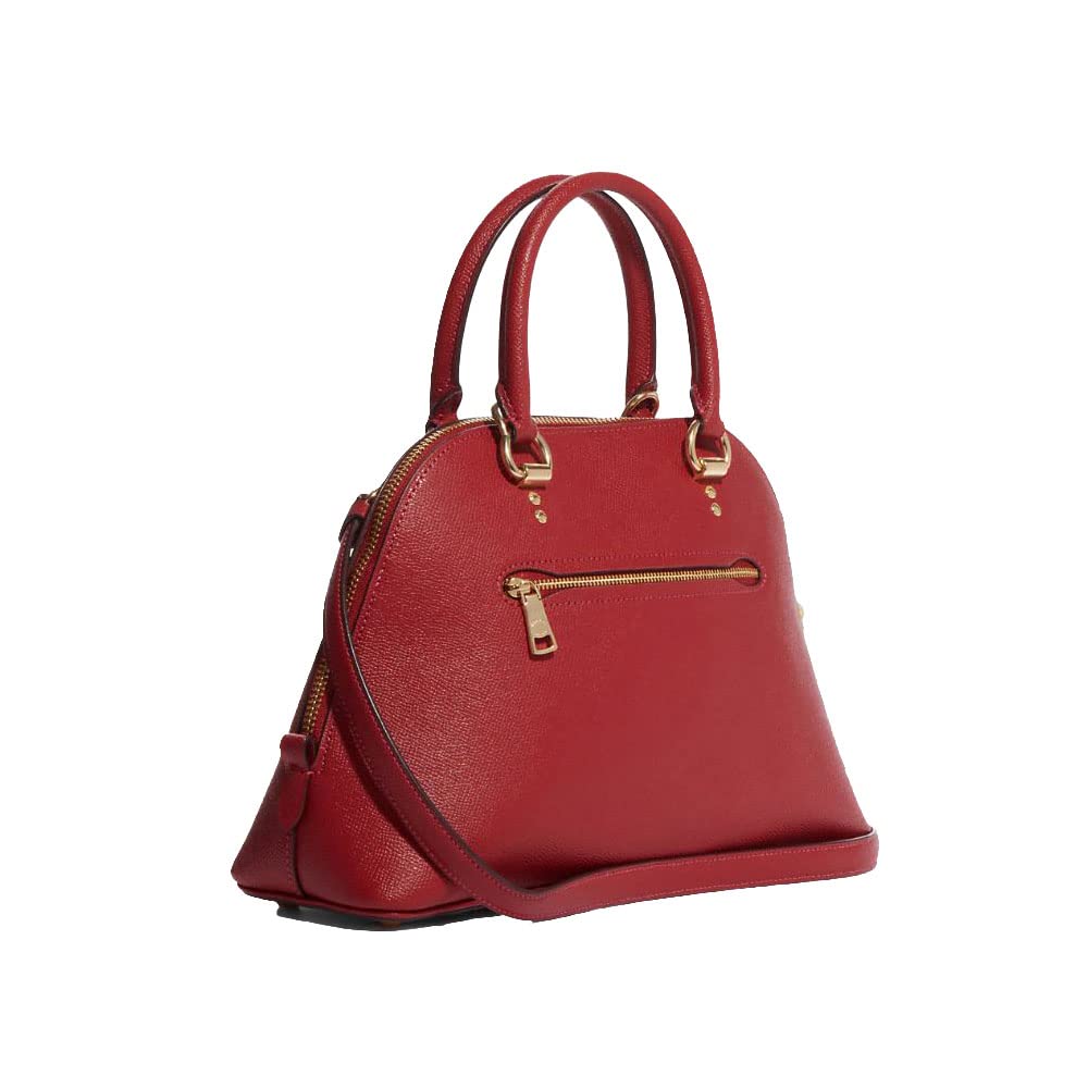 COACH Women's Katy Satchel in Crossgrain Leather (Red Apple)