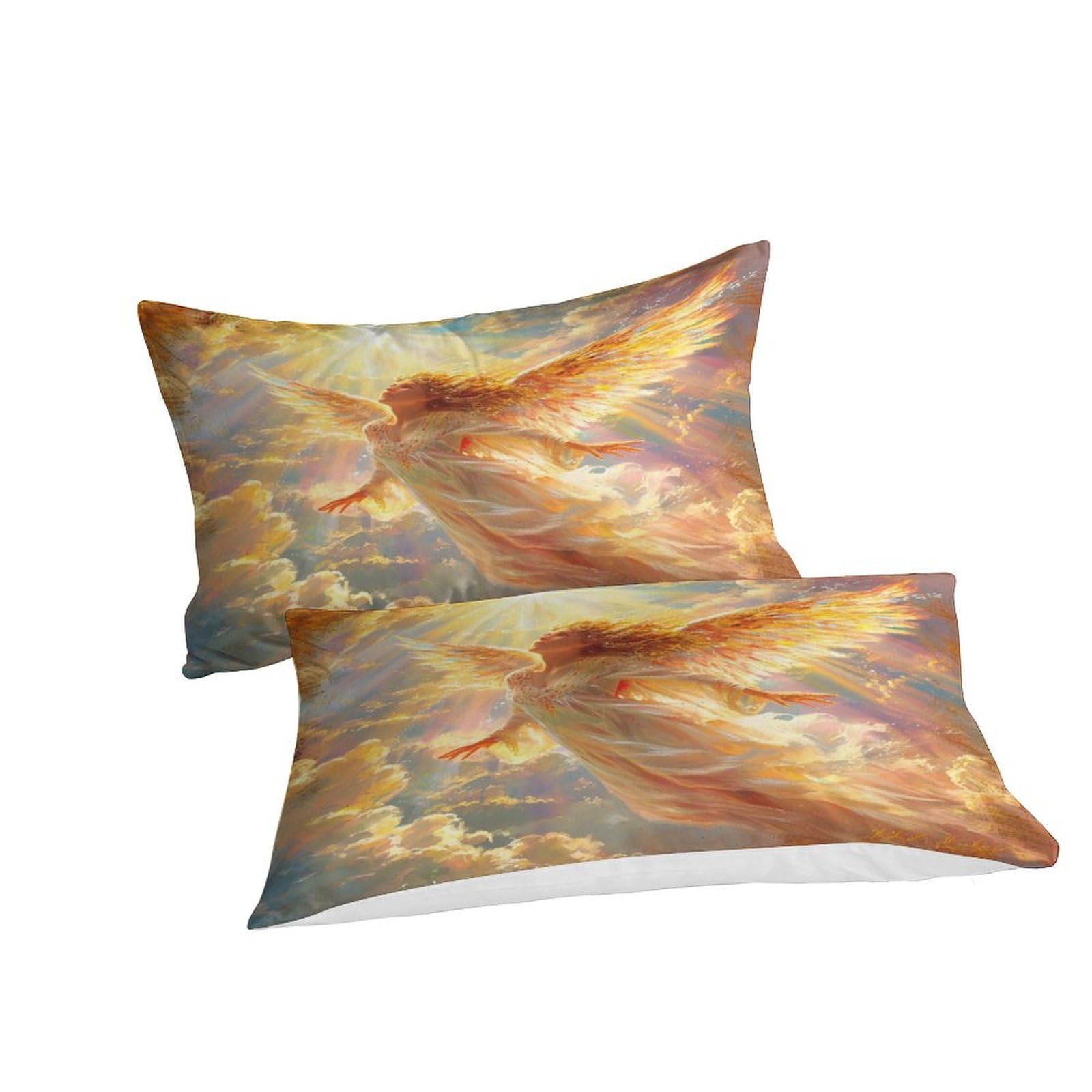 HEYLInGO Angels 3D Printed Bedding Duvet Cover Set Lightweight and Comfortable Microfiber Comforter Set with Zipper for Kids Adults 3-Piece(1 Duvet Cover+2 Pillow Cases) Queen(228x228cm), Style-1