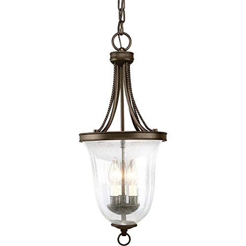 Progress Lighting P3753-20 Seeded Glass Hall & Foyer, Bronze