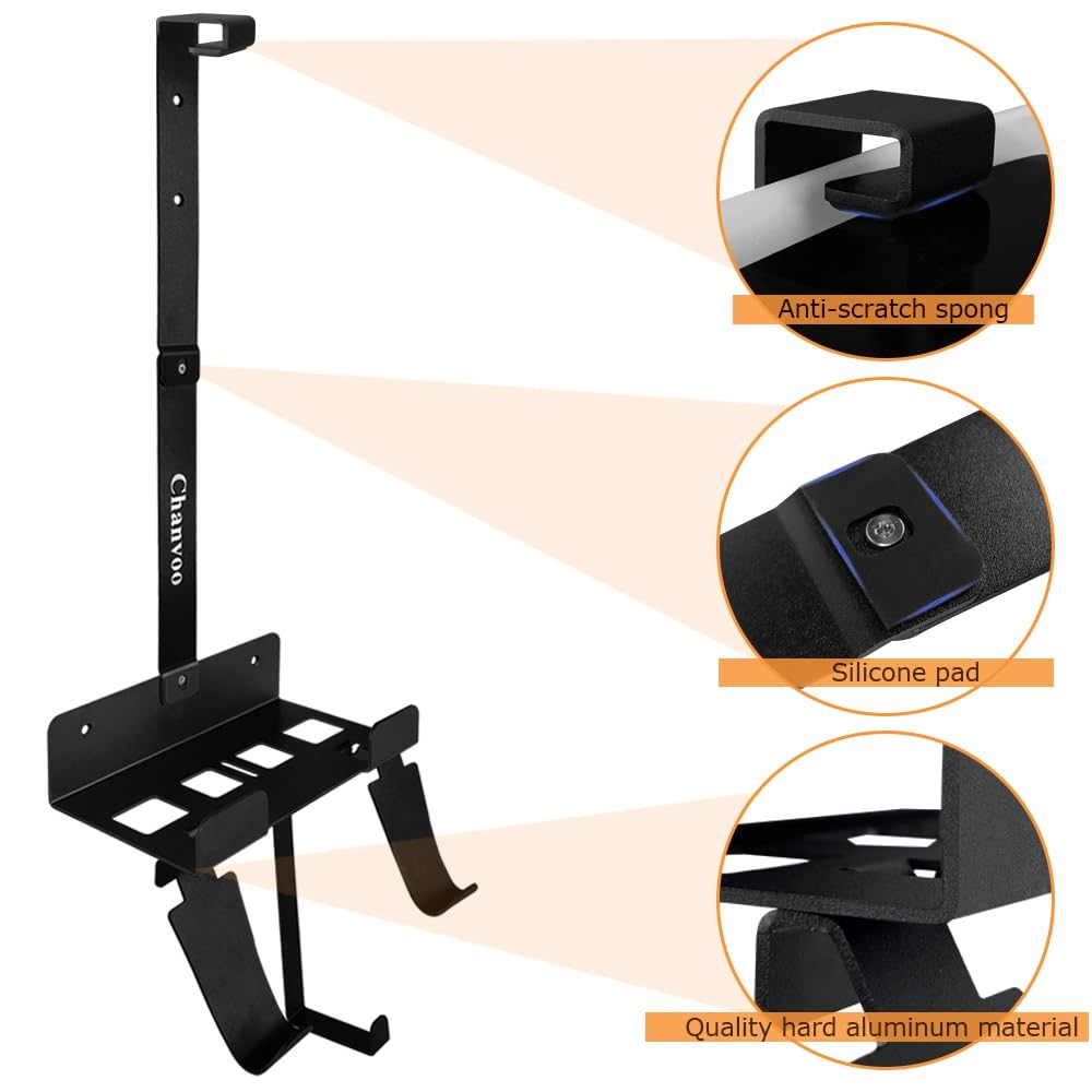 Chanvoo Metal Wall Mount for PS5 and PS5 Slim, Behind TV Wall Holder Bracket Kit Compatible with Playstation 5/5 Slim Disc & Digital Edition Console (Black)