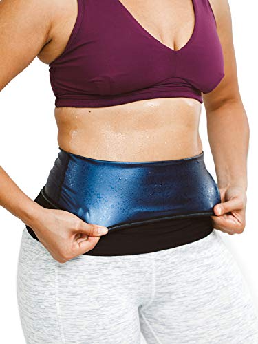 Sweat Shaper Waist Trimmer for Women, Waist Trainer Sauna Belt, Neoprene-Free Waist Cincher, Sauna Slimming Belt (Black, X-Large)