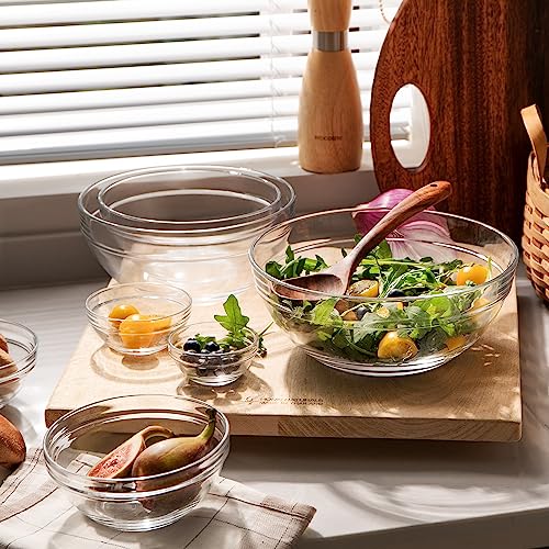 Sweejar 4.5 inch Small Glass Bowls Set, 12 oz Prep Bowls for Cooking, Small Bowls for Kitchen, Dessert Bowls for Ice Cream, 9 pack