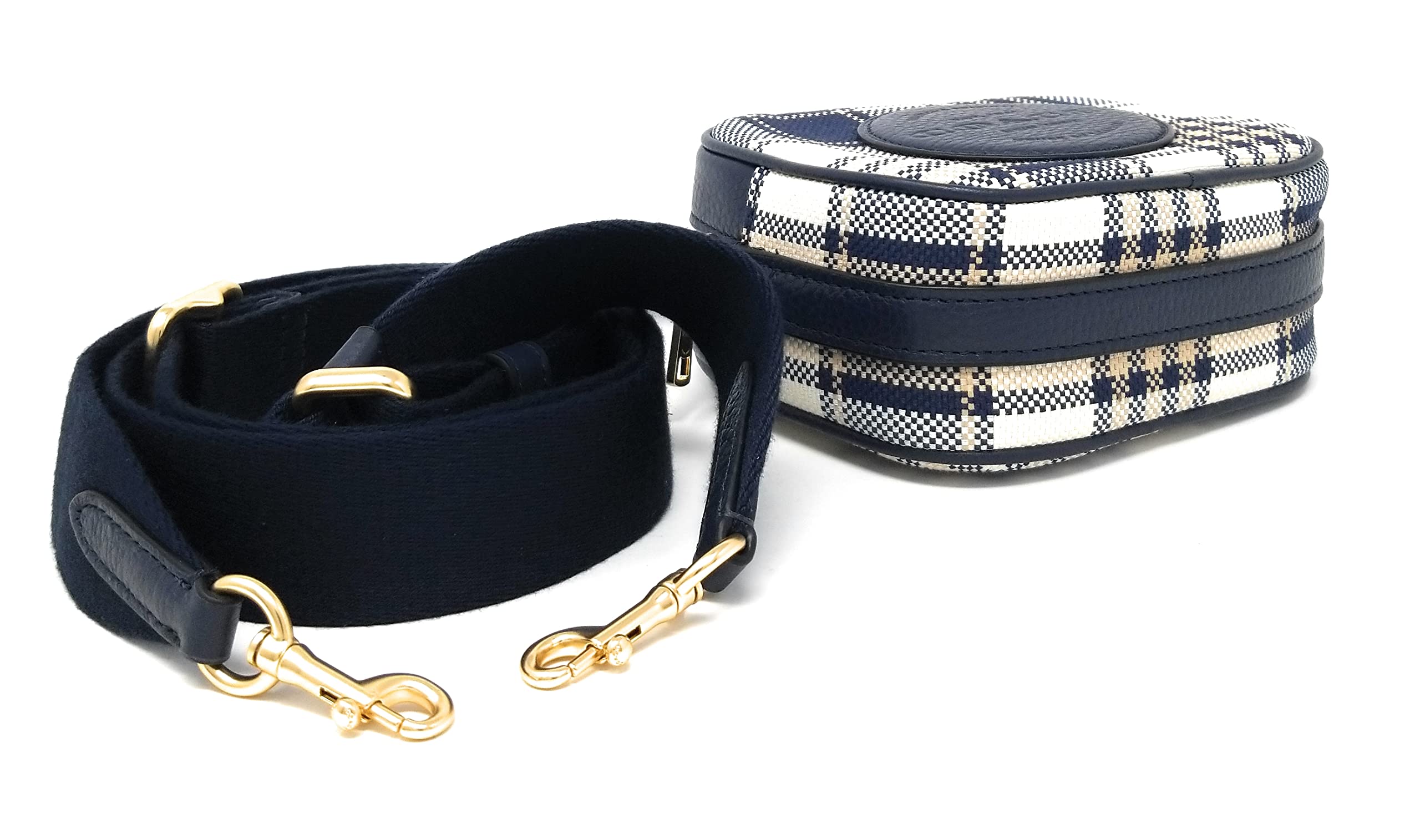 COACH Women's Mini Dempsey Camera Bag (Jacquard - Garden Plaid Print - Midnight)