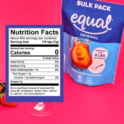 EQUAL 0 Calorie Sweetener, Granulated Sweetener, Sugar Substitute, Zero Calorie Sugar Alternative, Sugar Alternative, 1 Pound Bulk Bag (Pack of 6)
