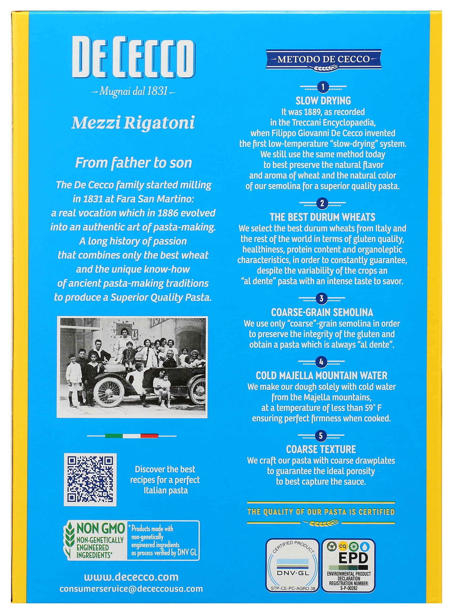 DE CECCO PASTA Mezzi Rigatoni, 16 OZ
