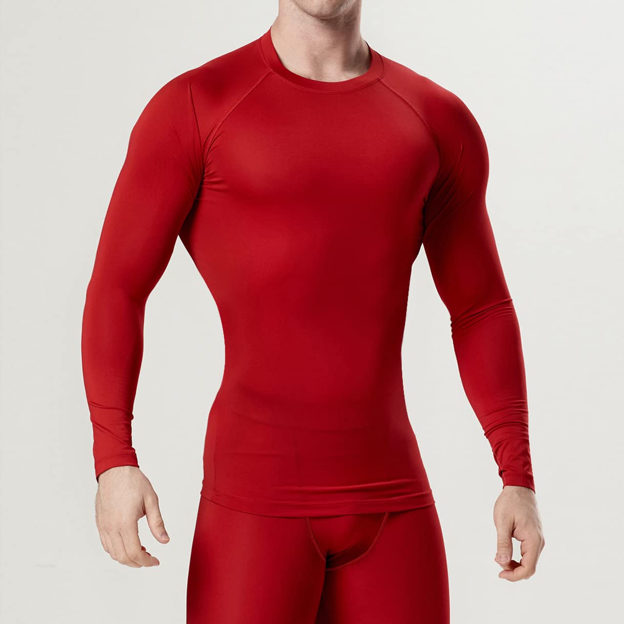 dfen Men's New 3Pack Quick Dry Compression Under Base Layer Jersey Fit Cool Gear Round Neck Top Long Sleeve T-Shirt BBRRWW_L