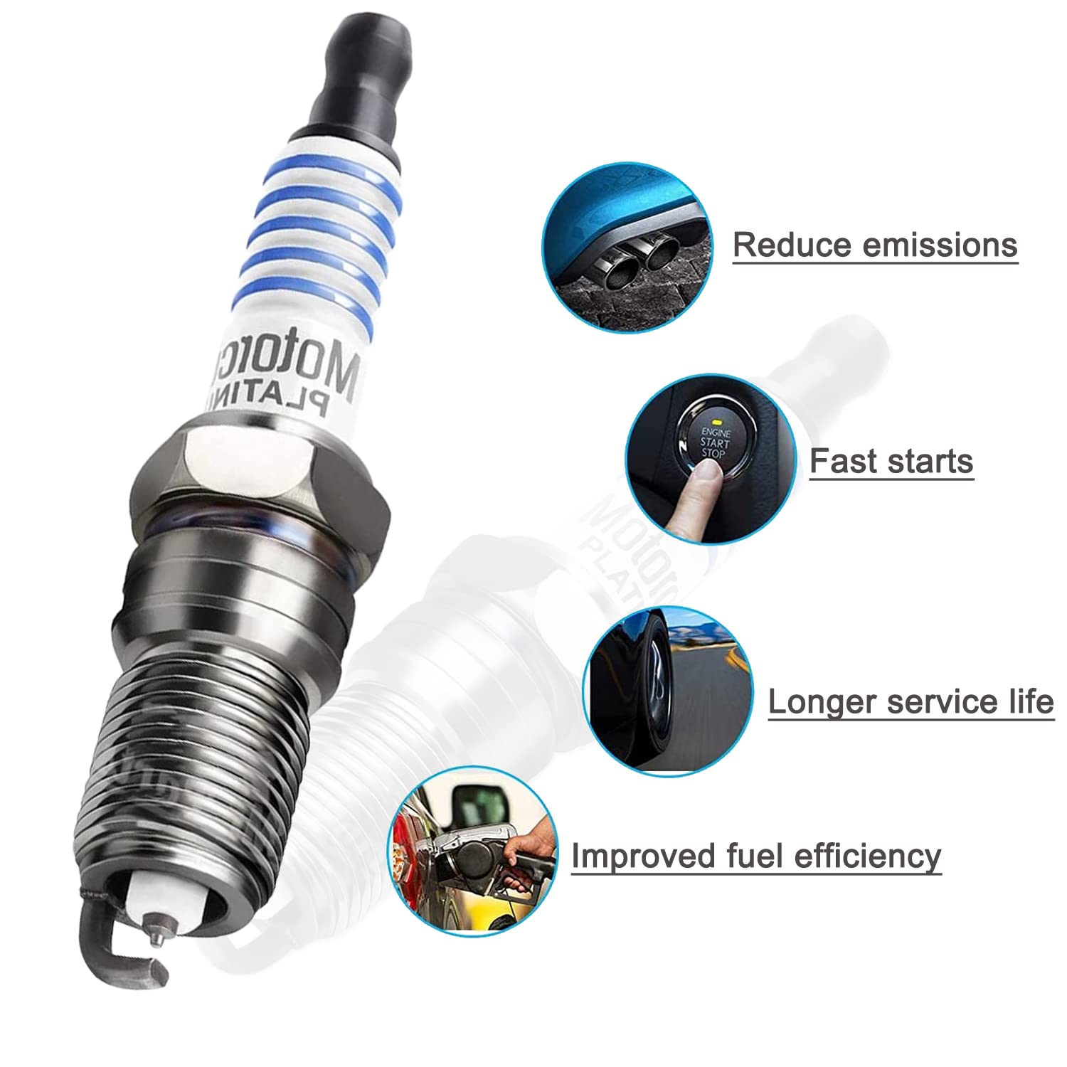 DG508 Ignition Coil Pack & SP479 Spark Plugs compatible with Ford 5.4L V8 F-150 E-150 E-150 E-350 E-450 EXPEDITION EXCURSION MERCURY EXPLORER F-250 F350 SUPER DUTY Set of 8