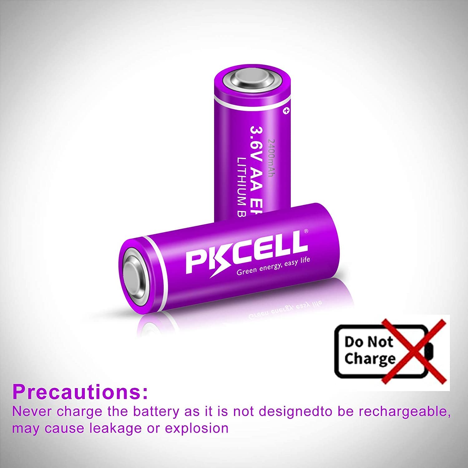 ER14505 Batteries 2 Pack, 3.6V Lthium Battery 2400mAh AA 3.6V ER14505 Battery Non-Rechargeable AA Size Battery Single-Use Battery for Water Electricity Meter Security Alarm System Sensors