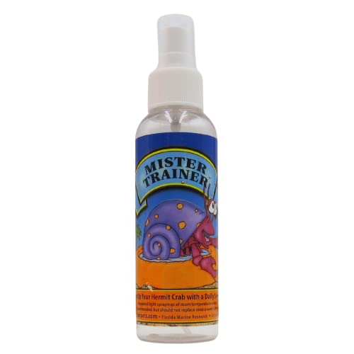 Reptile and Hermit Crab Supplies, Food Pouch, Habitat, Neon Gravel, Mister Trainer, and Seashell Palm Tree Accessory, All in one Starter Pack, 5 Items