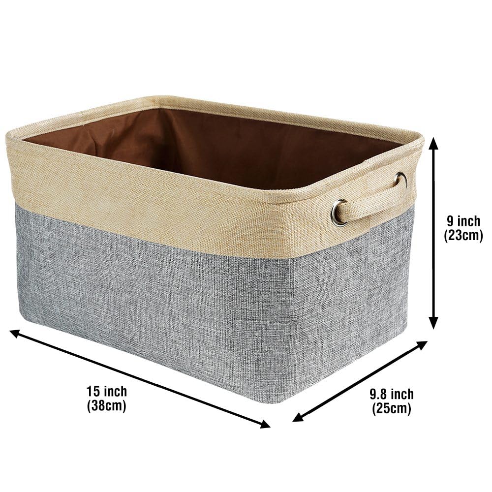 MALIHONG Personalized Foldable Storage Basket with Cute Dog Welsh Terrier Collapsible Sturdy Fabric Pet Toys Storage Bin Cube with Handles for Organizing Shelf Home Closet, Grey and White