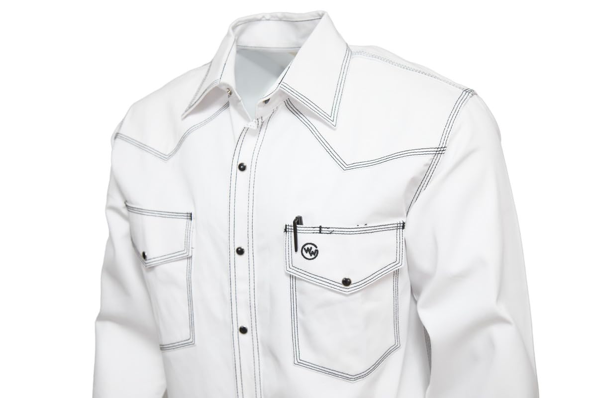Western Welder Outfitting - Welding Shirt Western Style | Light Weight Tripled-Stitched Welding Shirts, Relaxed Fit, Non FR (XL, Black/Green)