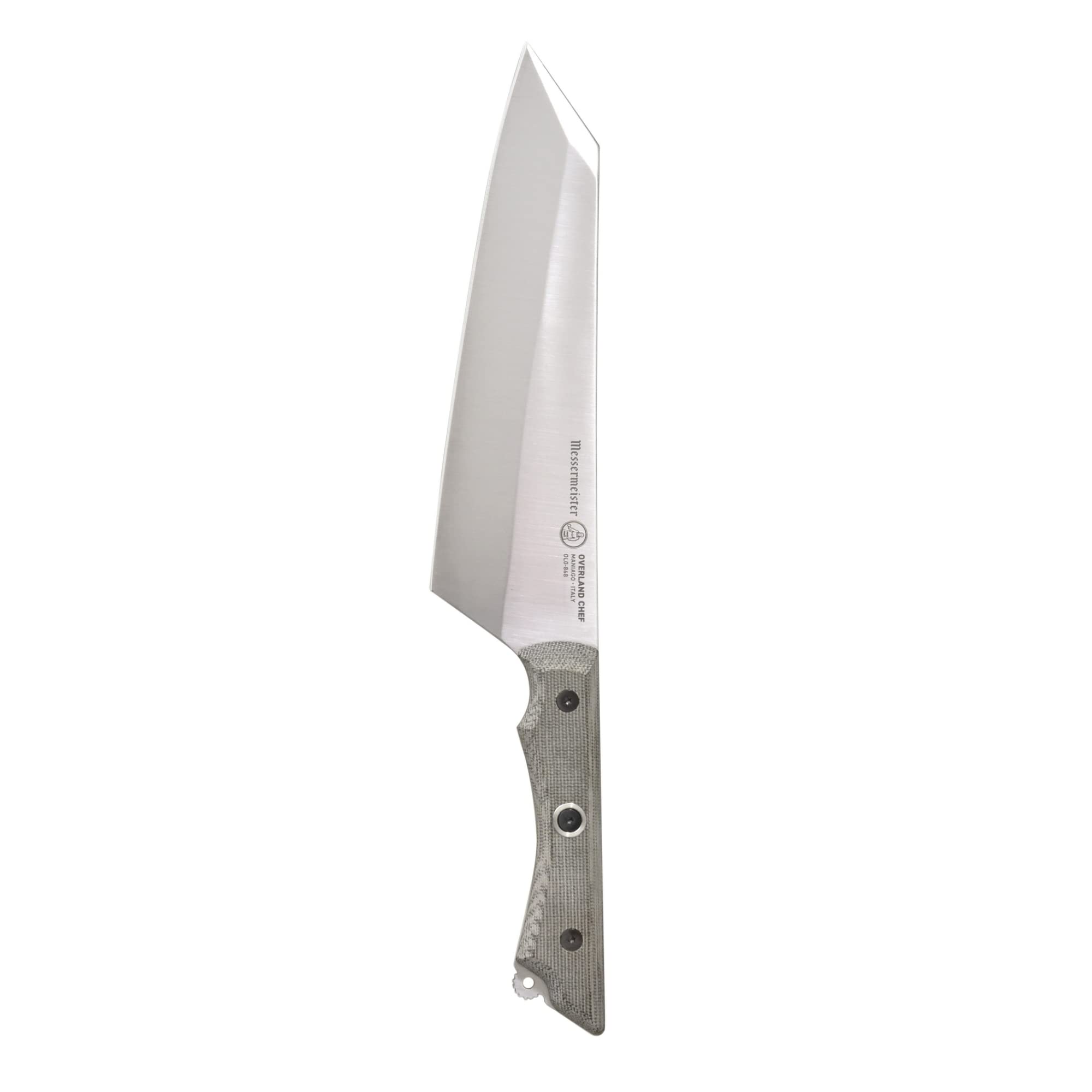 Messermeister Overland Chef 8â Chefâs Knife - Nitro Cobalt Steel, Canvas Micarta Handle & Hidden Bottle Opener