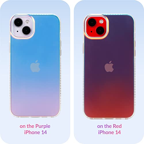 LONLI Hue - (for iPhone 14) - Fluorescent Coloful Iridescent Translucent Matte Phone Case - Cute and Unique (for Women, Girls and Men