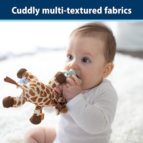 Dr. Brown's Lovey Pacifier and Teether Holder, 0 Months Plus, Giraffe with Green Pacifier