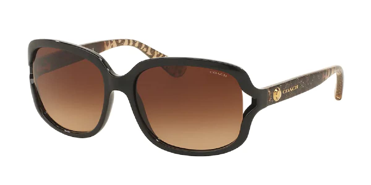 Coach HC8169 57MM Black/Brown Gradient Square Sunglasses for Women + BUNDLE with Designer iWear Eyewear Kit