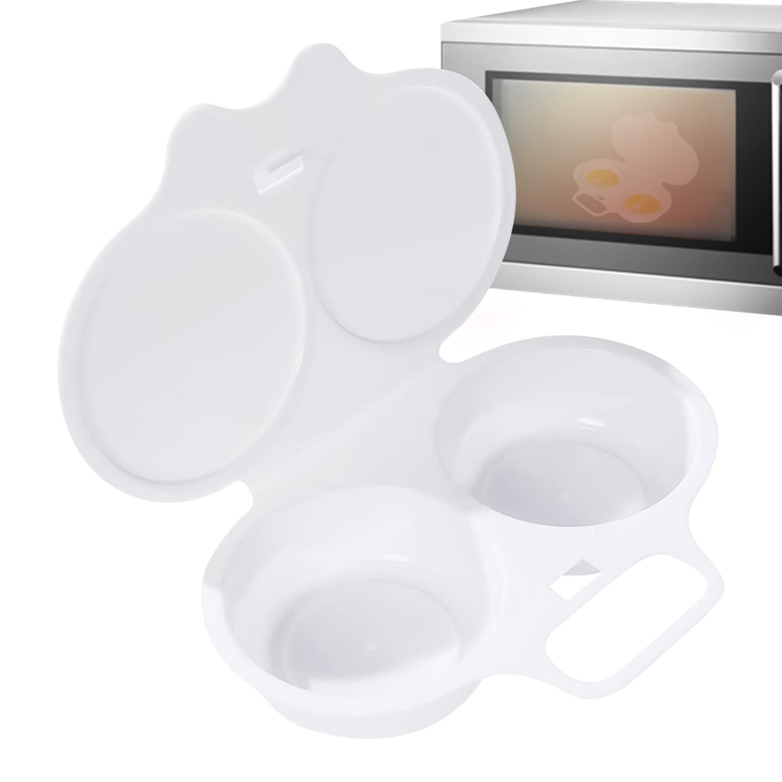 Generic Microwave Egg Cooker - PP Egg Microwave Cooker, Egg Cooker Microwave, Egg Boiler Poacher Cooker, Microwave Egg Maker, Eggs Boiler Poached Egg, Microwave Egg Poacher for Noodles Easy, White