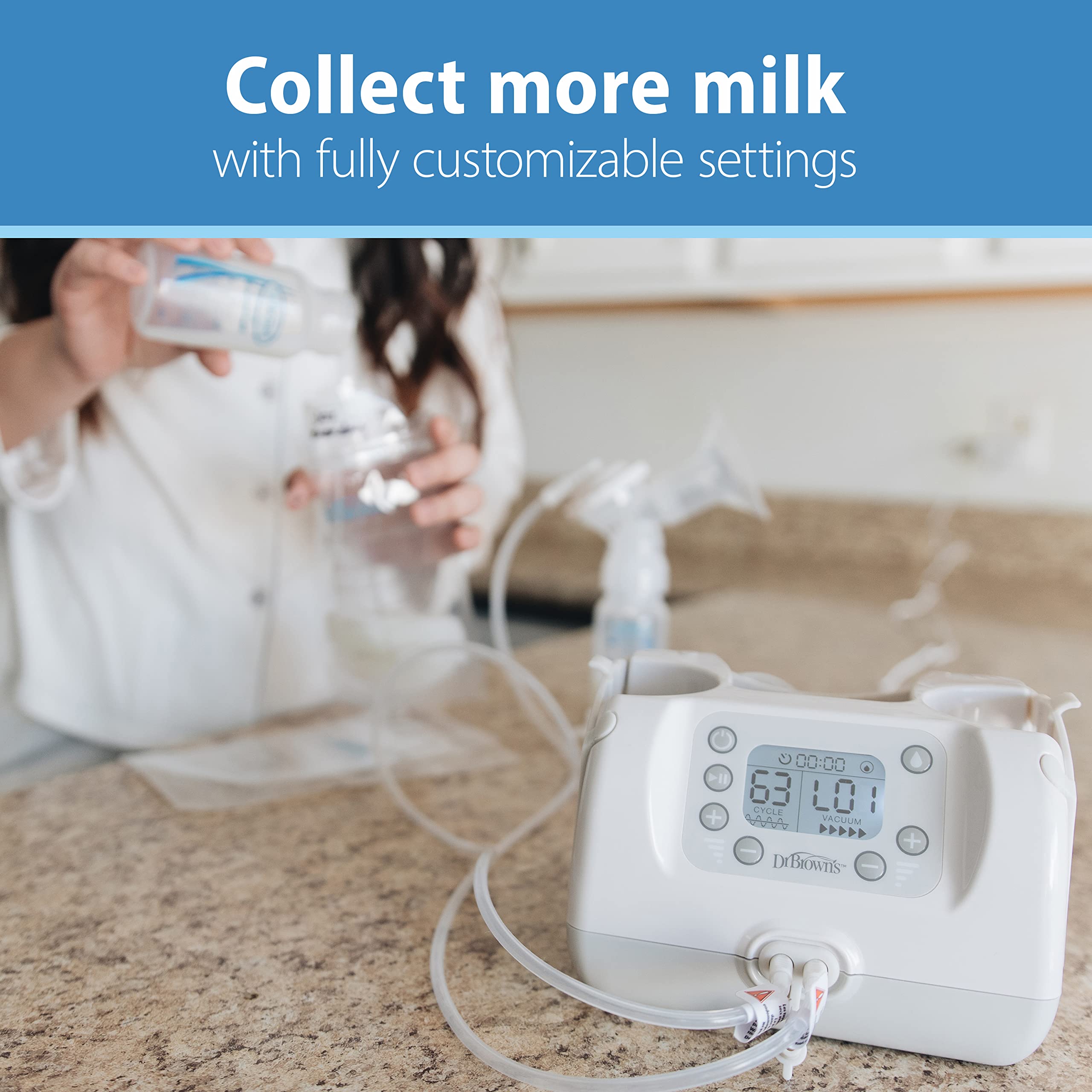 Dr. Brown's Natural Flow® Customflow™ Double Electric Breast Pump Deluxe Breastfeeding Set