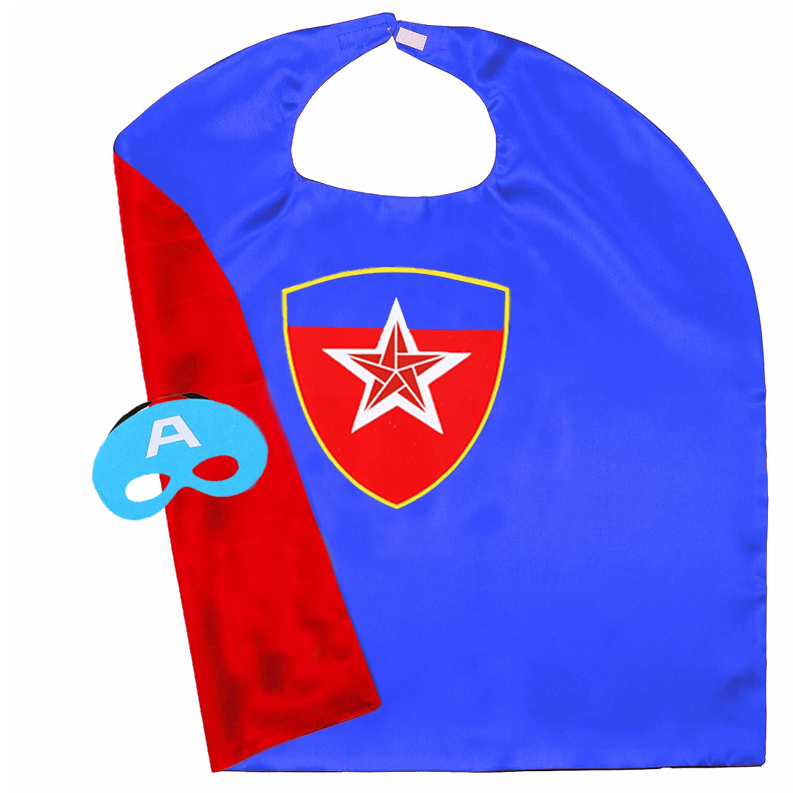 Superhero Capes and Masks for Halloween Cosplay Double Side Toy For Kids Best Gifts Yellow
