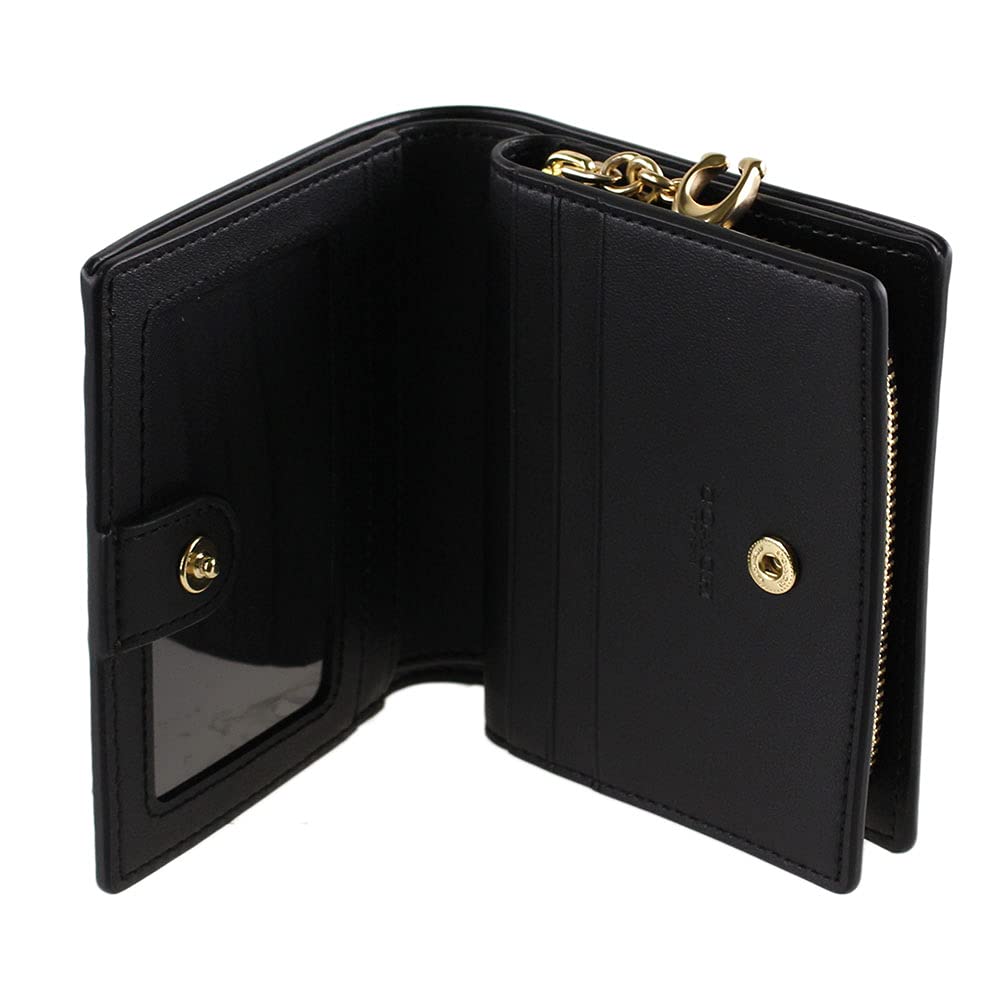 Coach Signature Snap Wallet in Coated Canvas Brown Black