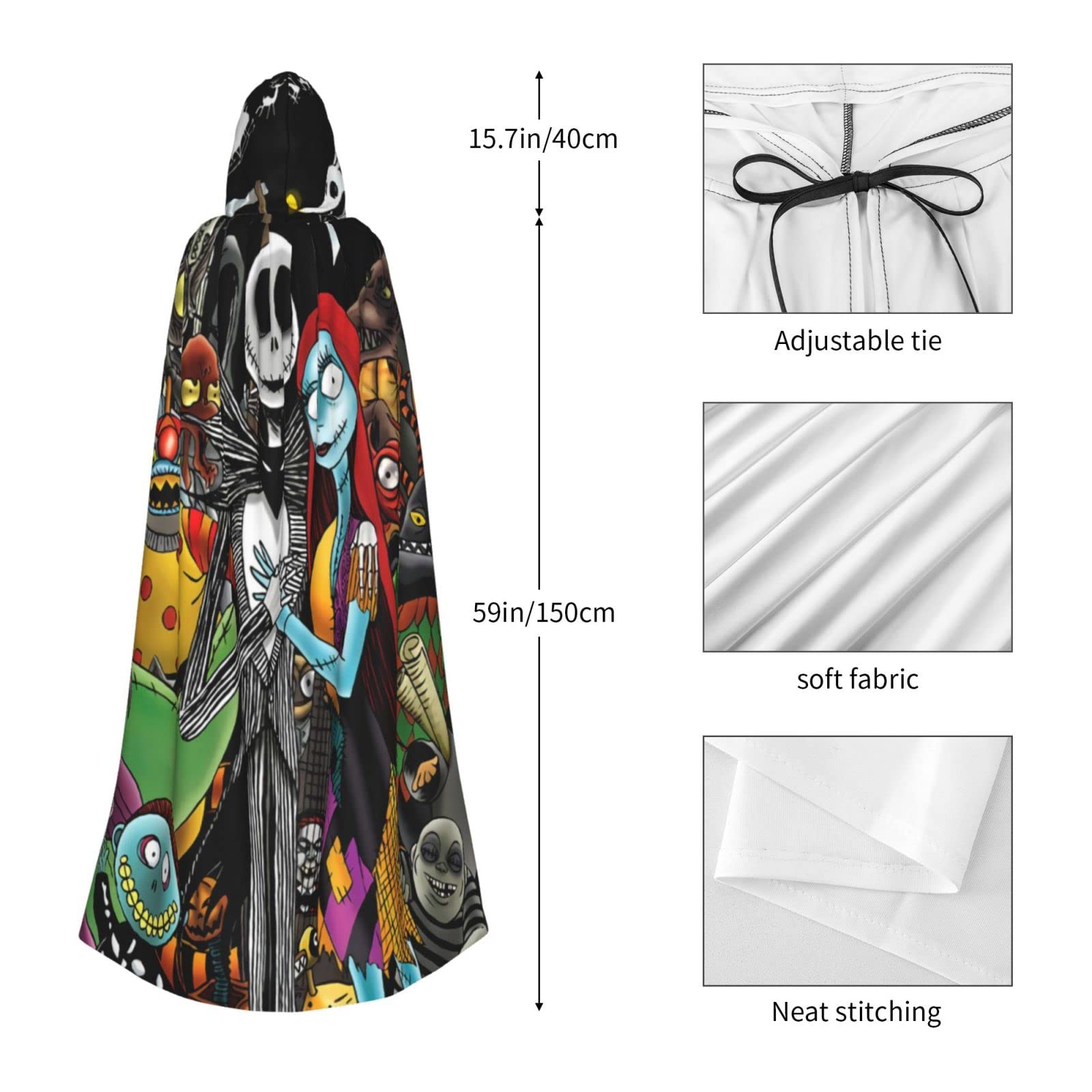 Christmas Hooded Cloak Cape for Halloween Cosplay Costumes Unisex