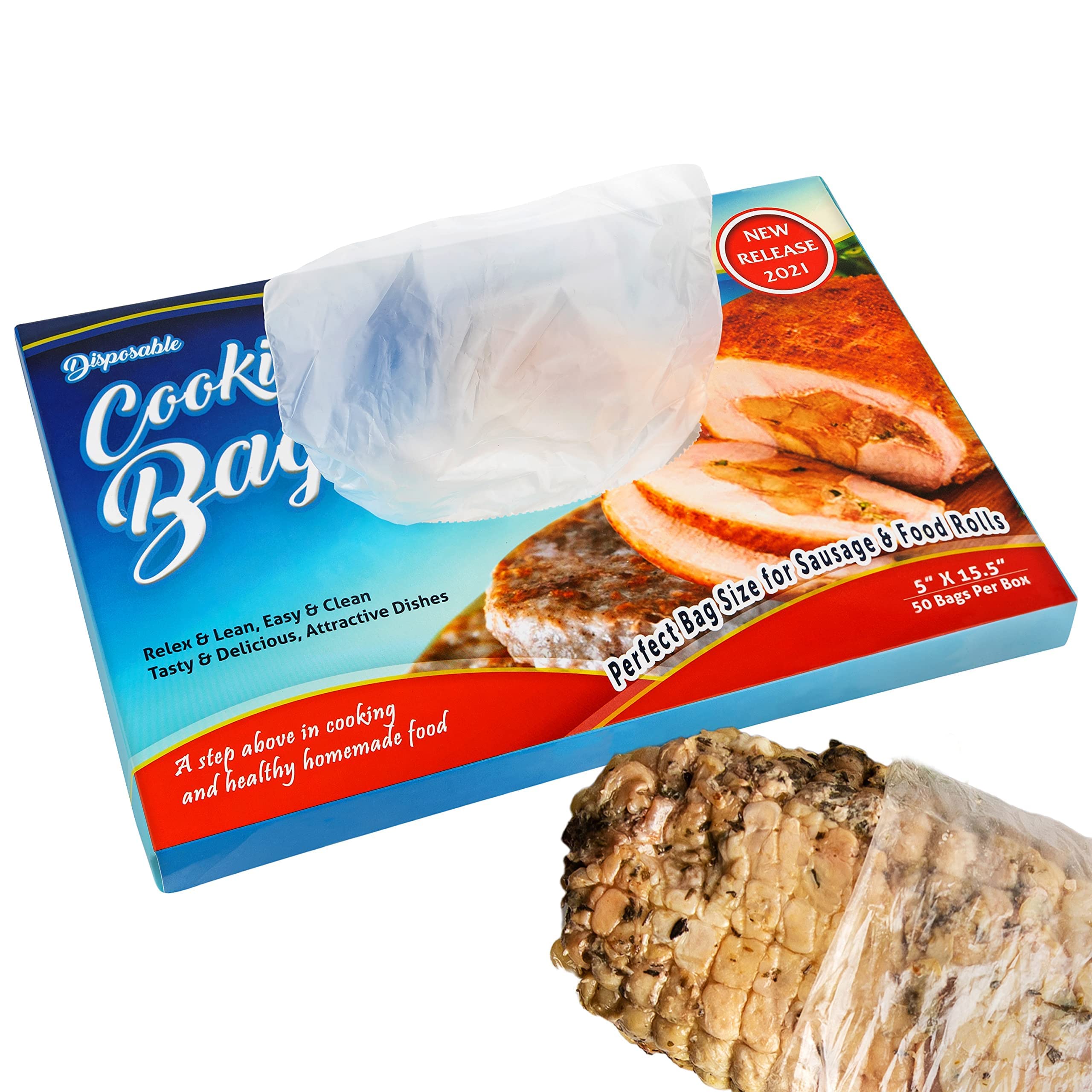 Disposable Heat Resistant Cooking Bags – Multi-Use BPA-Free Plastic Food Bags Good For Poultry & Vegetables. For Cooking, Reheating, Microwave, Roasting, & Defrosting,– 50 Pack