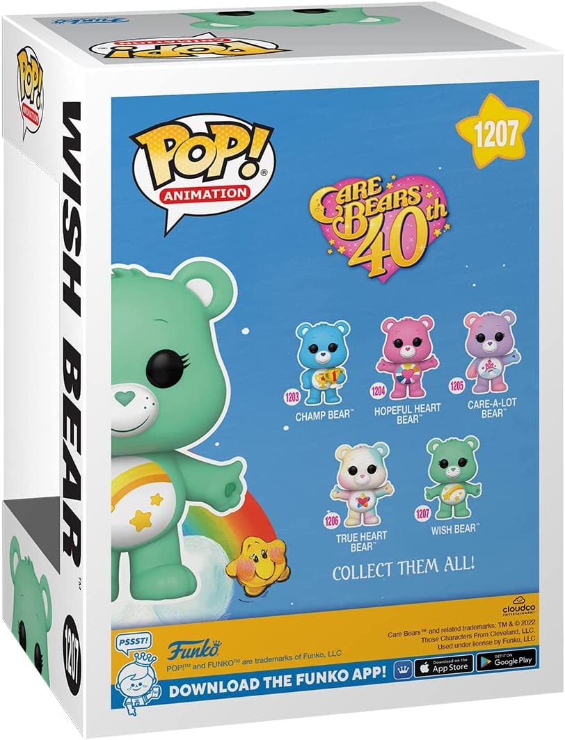 Funko POP! Animation: Care Bears 40th Anniversary - Wish Bear Common Bundled with a Byron's Attic Pop Protector