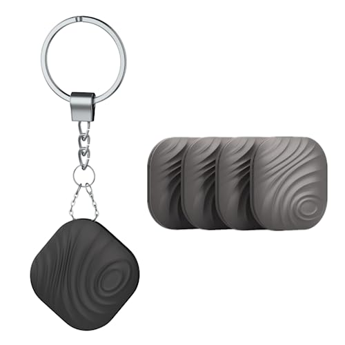 Nutale Key Finder, Bluetooth Tracker Item Locator with Key Chain for Keys Pet Wallets or Backpacks and Tablets, Batteries Include (Black, 4 Pack)