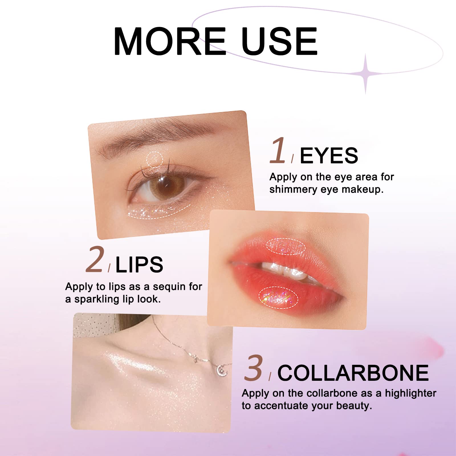 Erinde Liquid Glitter Eyeliner Eyeshadow, Shimmer Metallic Liquid Eye Shadow, Long Lasting, Easy to Apply, Quick Drying, Loose Glitter Glue for Korean Sparkle Tear Drop Makeup, 6PCS