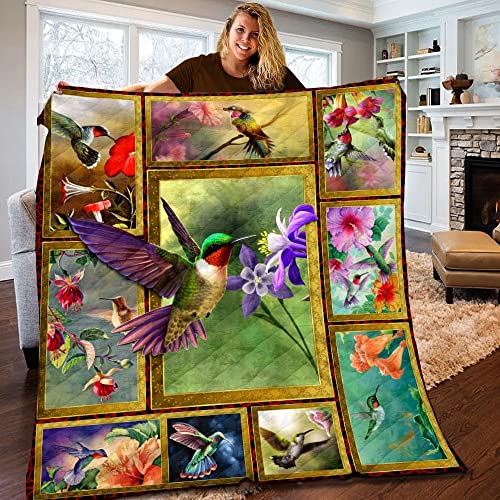 Hummingbird Blankets and Throw Fluffy Blanket Ocean Throw Blankets for Kids and Adults Cozy Blankets, Small/Medium/Large/X-Large