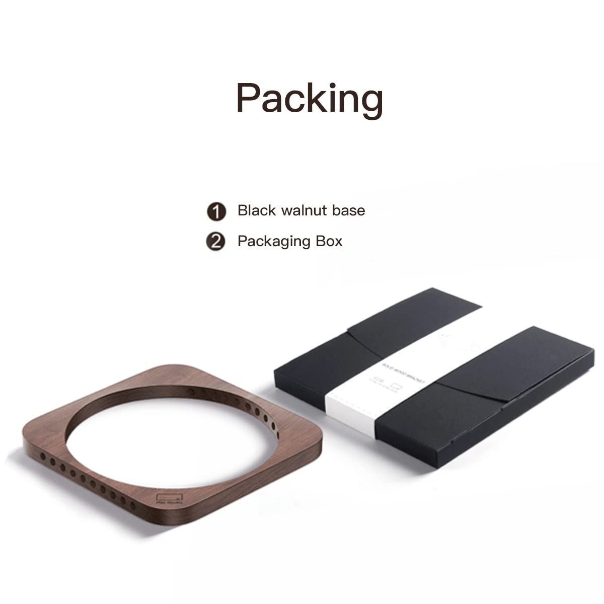 Energy Planet Wooden Desktop Stand for Mac Mini and Mac Studio,Handmade Dust-Proof Cooling Heat Disspation Mac Mini and Mac Studio Stand (Wooden)
