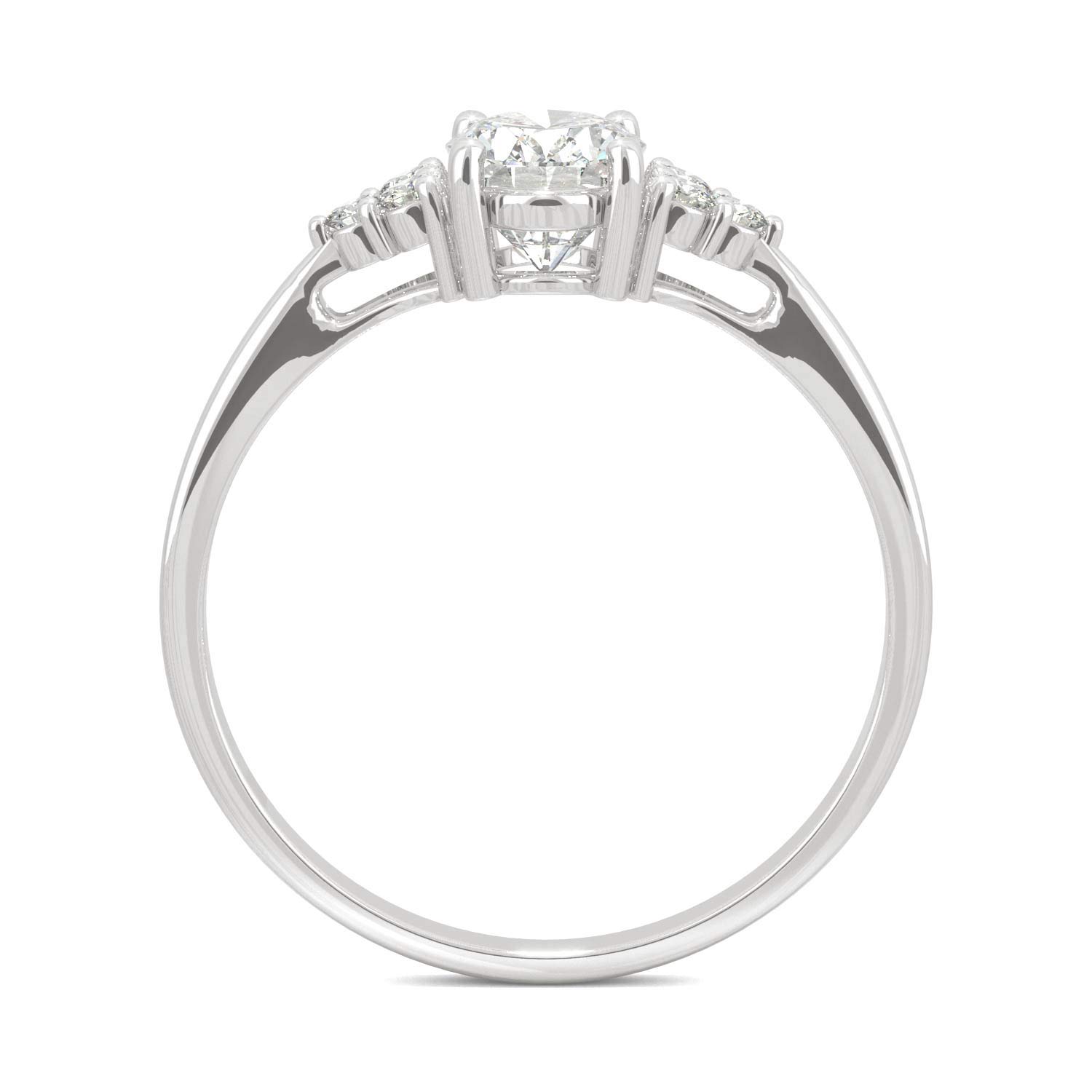 Charles & Colvard 14K White Gold Moissanite 7x5mm Oval Engagement Ring-size 7.5 1.02cttw DEW