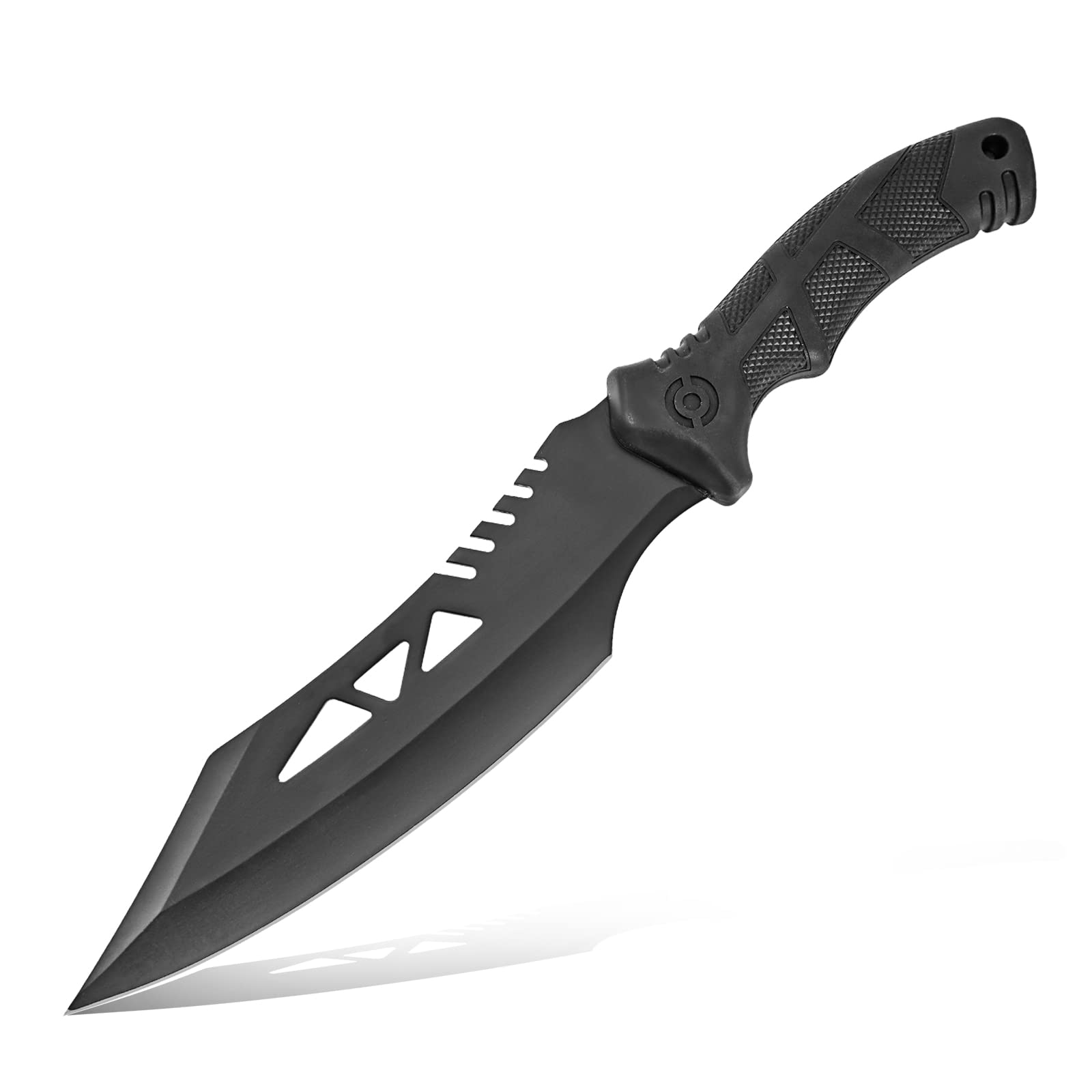 Dispatch Tactical Bowie Survival Hunting Rambo Bushcraft Knife with Protective Sheath Military Combat Fixed Blade, with Non-Slip Handle, for Camping, Hunting, and Adventure, 15" Closed