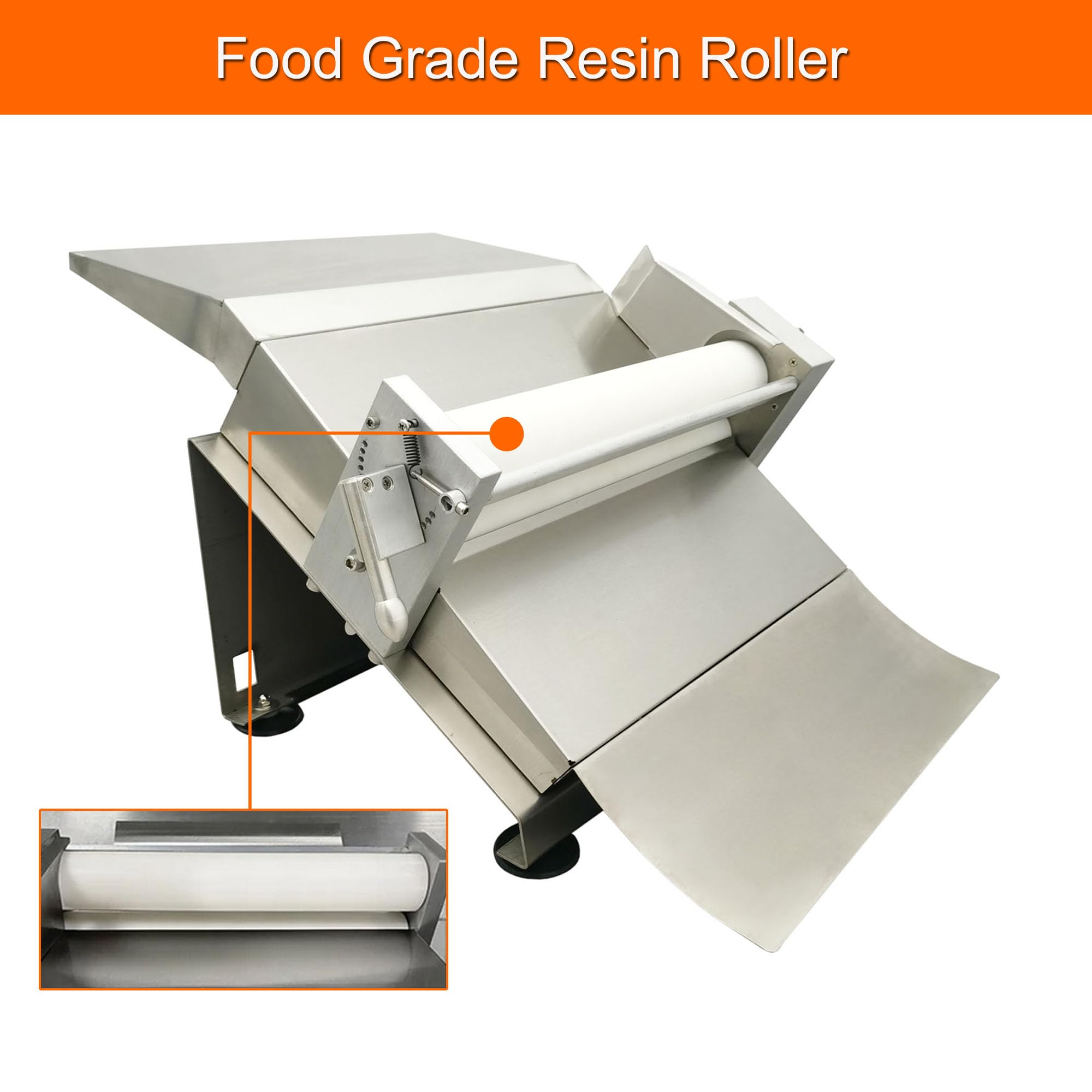 INTSUPERMAI Manual Dough Sheeter 16.5" Pastry Dough Roller Machine Stainless Steel Dough Press Sheeter Fondant Sheeter for Fondant, Croissants, Pizza and Puff Pastry