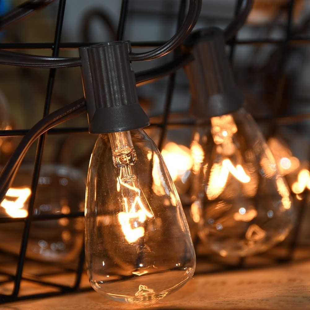 Dr.BeTree 10 Pack Edison Light Bulbs, Clear Replacement Bulbs, ST38 Glass Night Lights Bulbs, 7 Watts C7/E12 Screw Base for Indoor Outdoor Patio String Lights