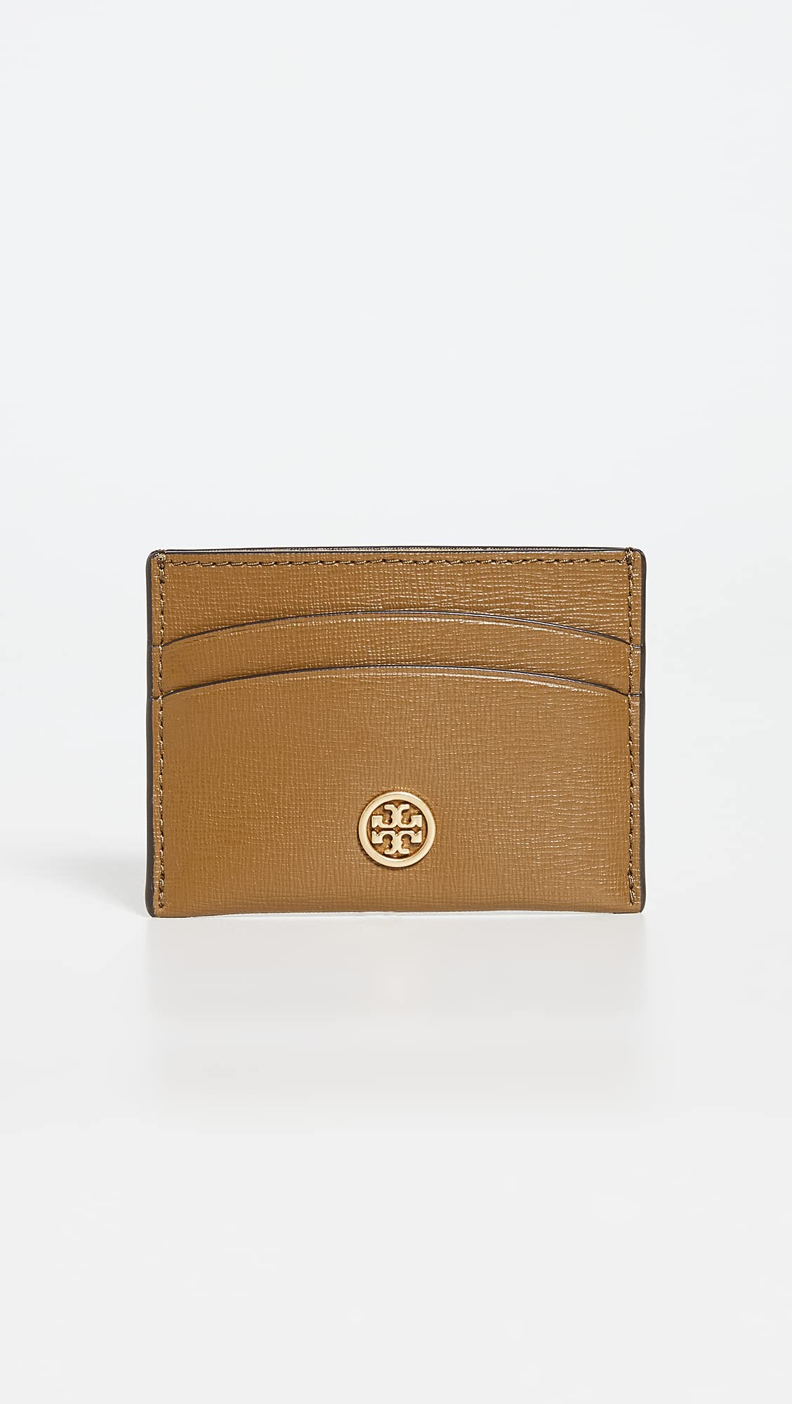 Tory Burch Women's Robinson Card Case, Gray Heron, Grey, One Size