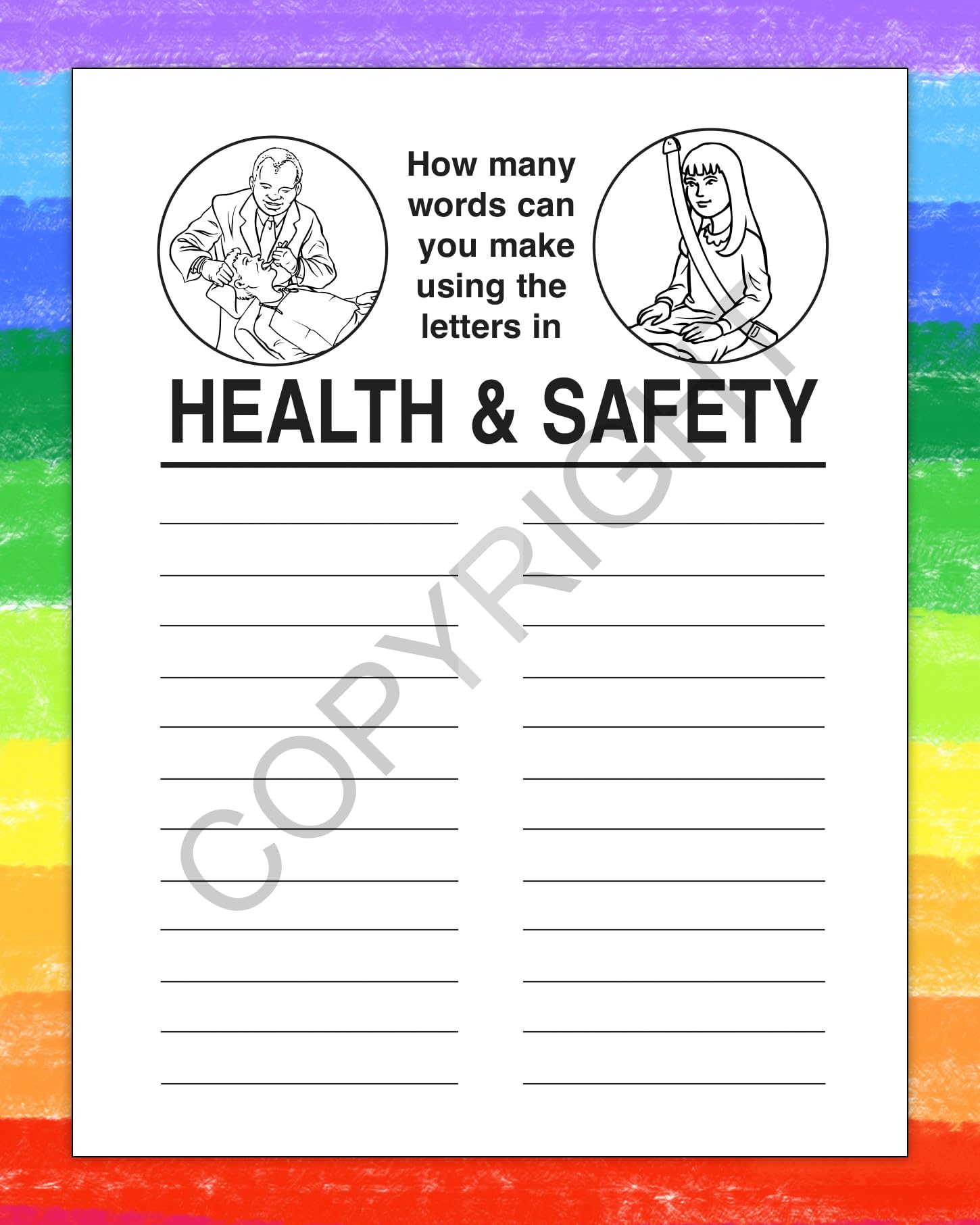ZOCO - Health and Safety - Kids Educational Coloring Books (25 Bulk Pack, Without Crayons) - Healthcare Program, Fun Exercises - Games, Puzzles, Activities for Kids
