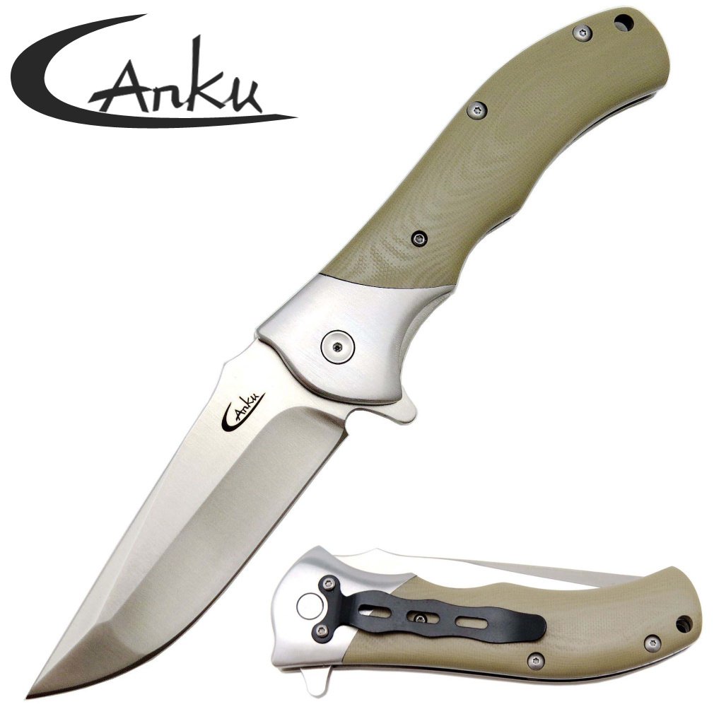 Ccanku C0555 Folding Knife, D2 Steel Blade G10 Handle EDC Knife for Outdoor,Hunting,Camping,Surviva-Gray … … … …