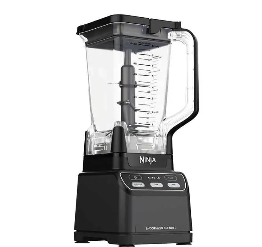 Generic Ninja Smoothie iQ Blender, 1400 Peak Watts, 72 oz Pitcher, Auto-iQ Program, Total Crushing Blades, Low/High/Pulse Settings, BPA-Free, Large, Black