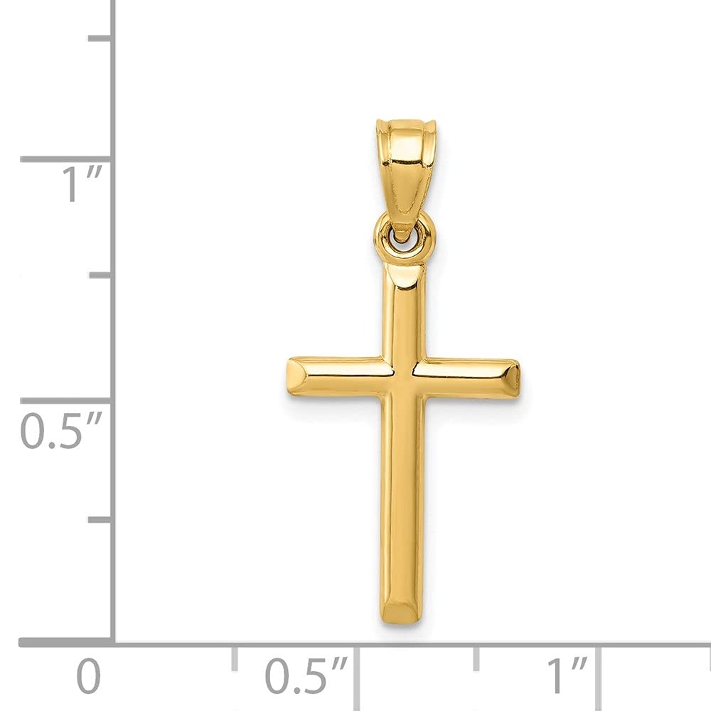 Diamond2Deal 14K Yellow Gold Religious Crucifix Cross Pendant 25mm