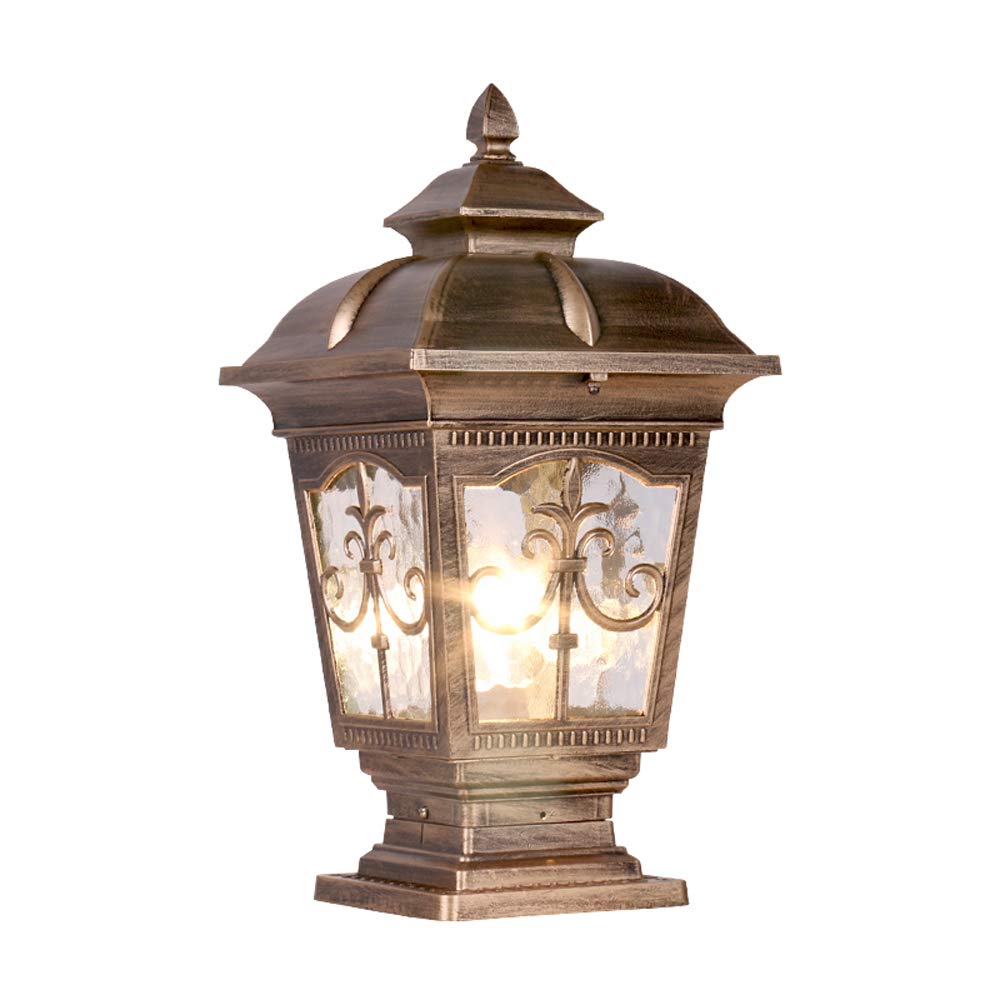 Waterproof E27 Electric Column Landscape Light European Waterproof Outdoor Stigma Lamps 110V 220V Modern Decoration IP65 Rainproof Anti-Rust Pillar Lamp Pole Lights for Garden Fence Park Courtyard