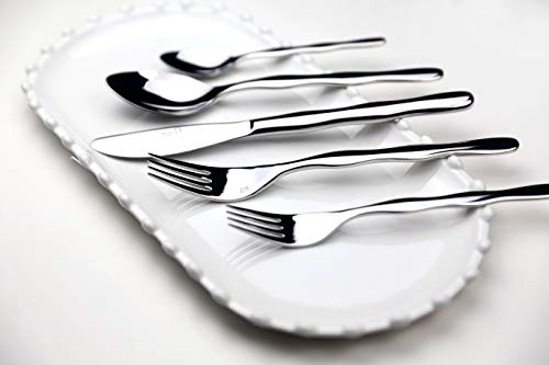 Daelim Bonita Wave 20pcs Flatware Cutlery Set, Service for 4, Solid Stainless Steel, Dishwasher Safe, Ergonomic Design and Size