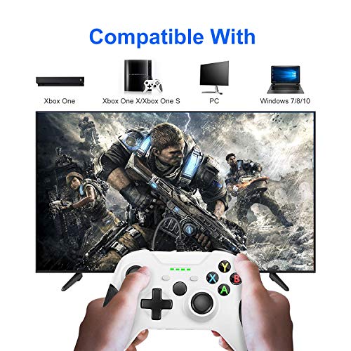 Controller for Xbox One,USB Wired PC Controller Gamepad Joystick for Xbox One S/ Xbox One X, Windows 7/8/10 with 7.2ft Cord, Dual-Vibration Turbo - White