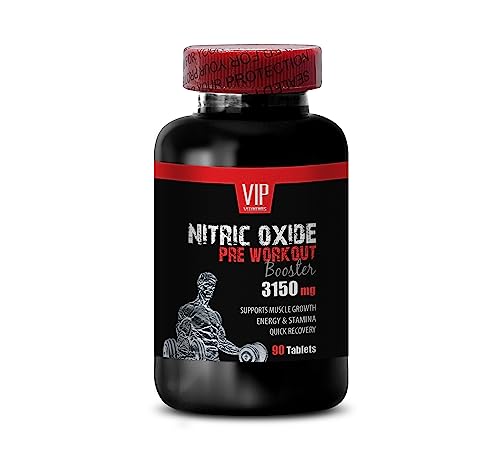Nitric Oxide Supplement 3150mg - Nitric Oxide Pre-Workout Booster 3150mg - Muscle mass gainer, Nitric Oxide Supplement, Muscle Relaxer Pills, Muscle Recovery Supplements, Energy Boost - 1B 90 Tablets