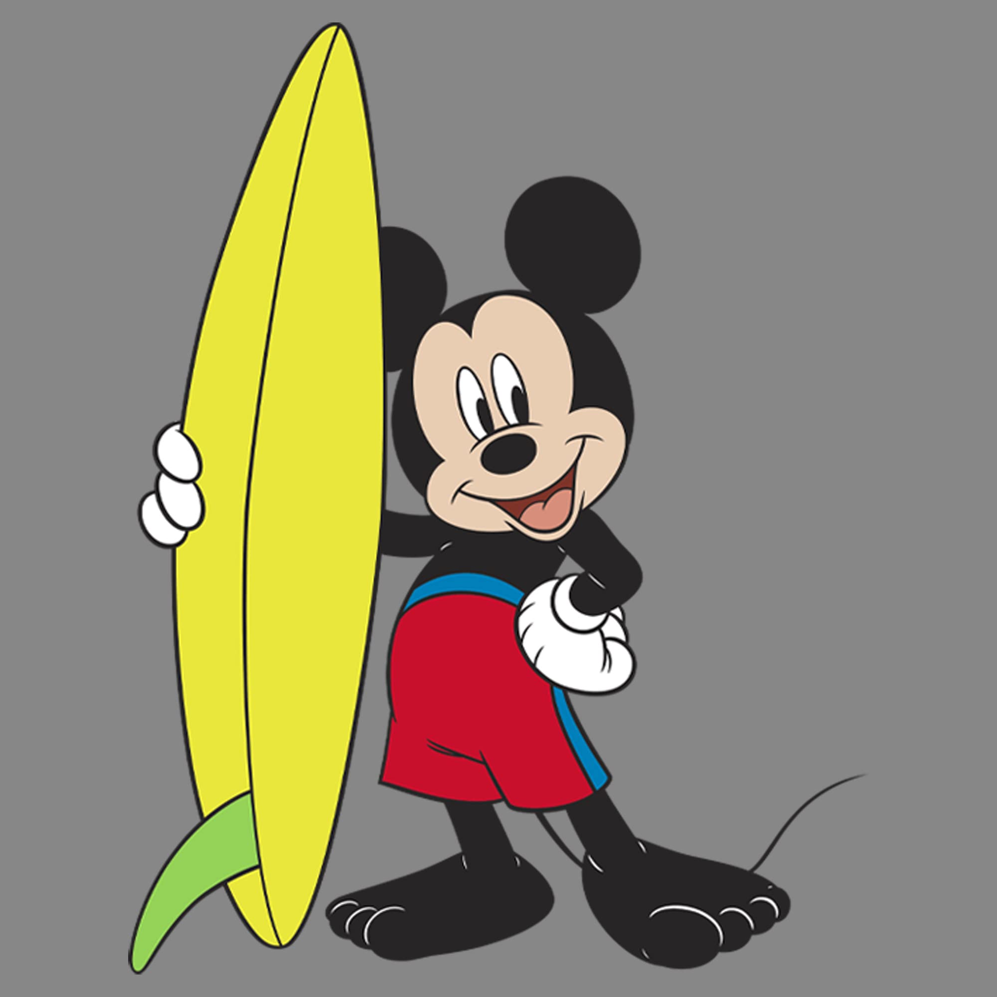 Disney Boy's Mickey Surf T-Shirt, Charcoal Heather, Large